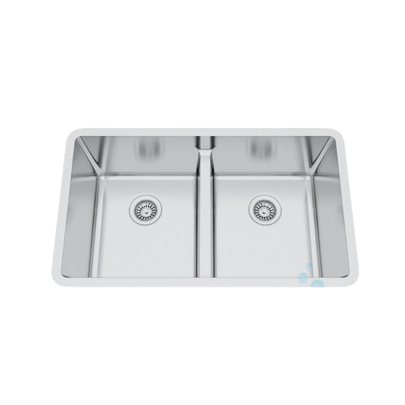 Low Divide Undermount Stainless Steel Kitchen Sink 20 mm Corners
